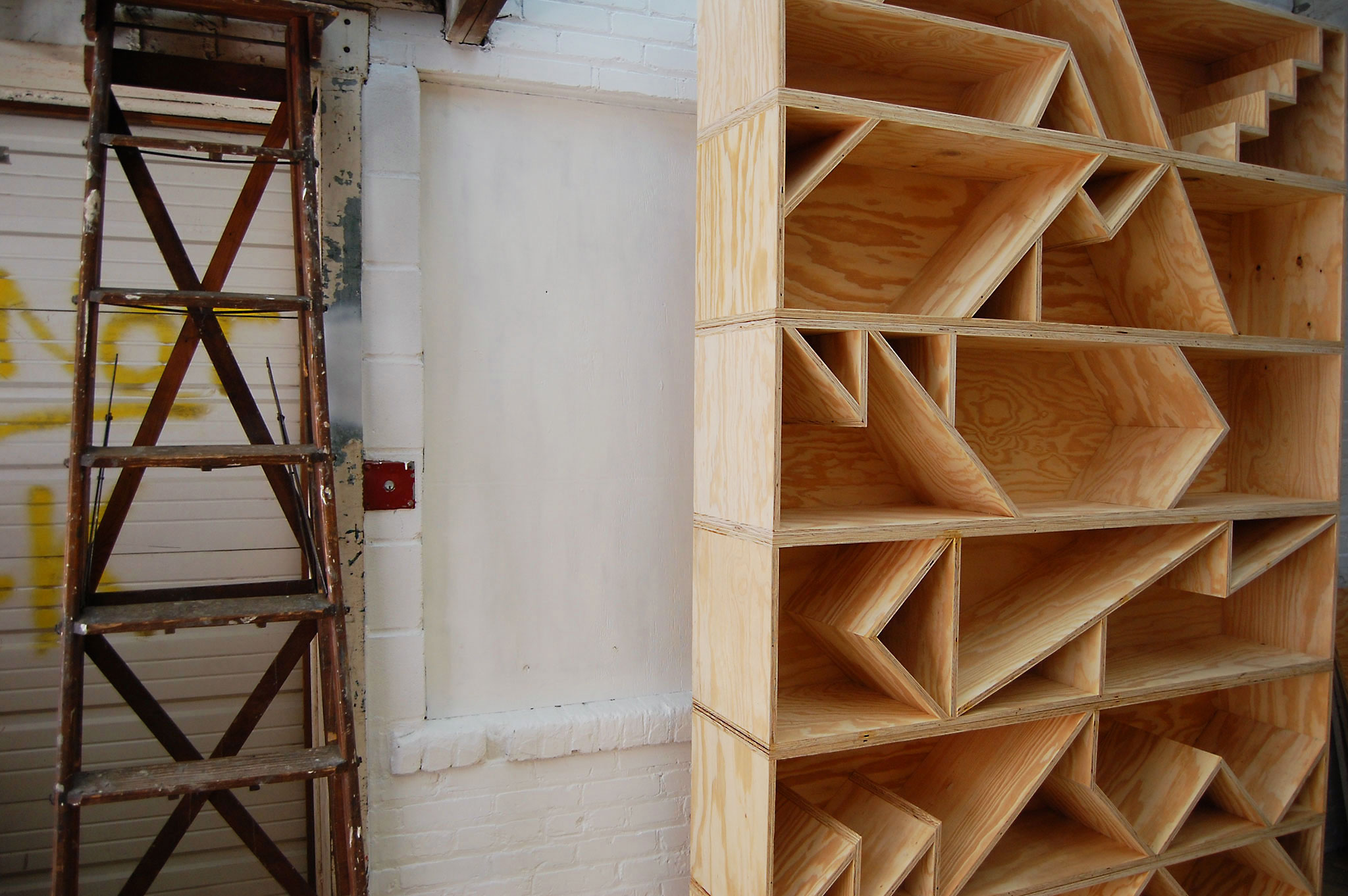 Stacked benches (after shelves) by Rolu – Harsh Forms